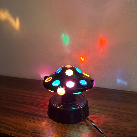 Other | Disco Lamp Y2k 199s Ufo Mushroom Shape Black Rainbow Spinning ...